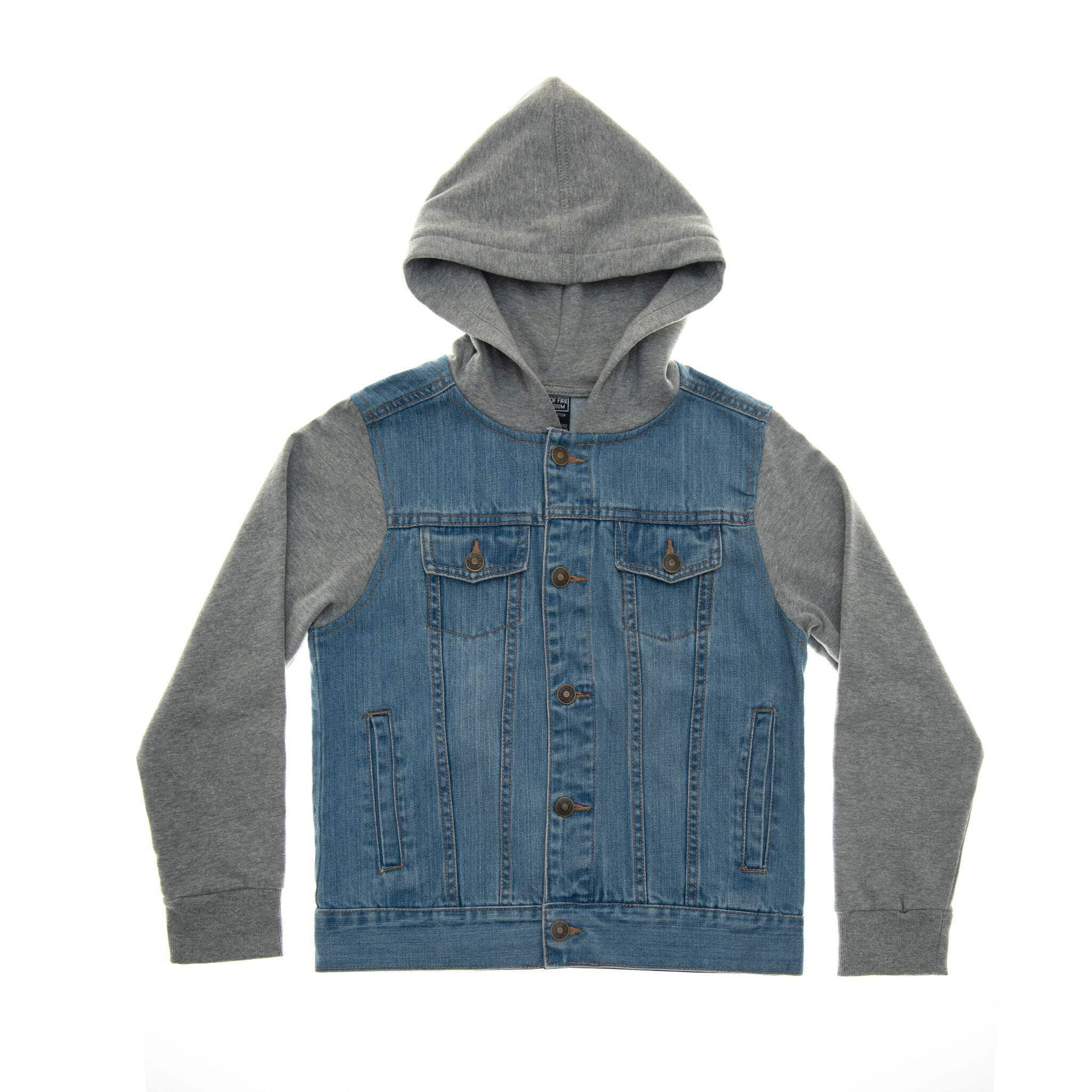 BOY'S DENIM 2FER HOODIE JACKET - Walmart.com
