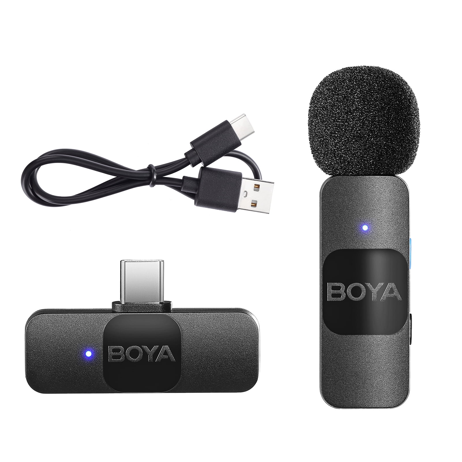 BOYA BY-V10 Wireless Microphone System, Omnidirectional Mic for Phone, Noise Reduction, 50M ...