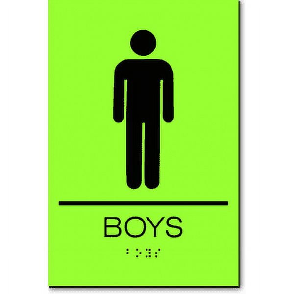 BOYS Restroom Sign-Laserglow / Black (4 Units) - Walmart.com