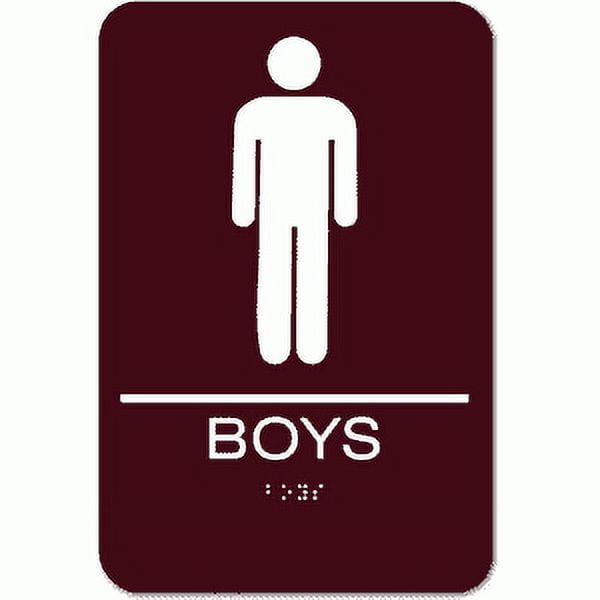 BOYS Restroom Sign - Styrene-Brown / White (2 Units) - Walmart.com