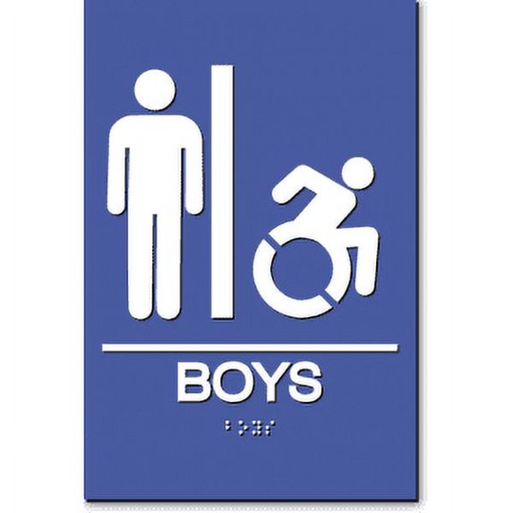 BOYS Speedy Wheelchair Restroom Sign - NY/CT-Blue / White (1 Unit ...