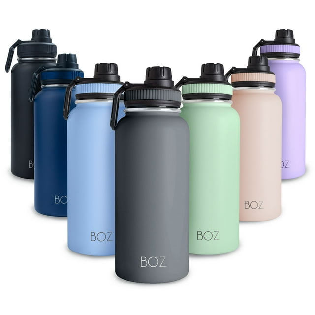 BOZ Pure Metal Canteen - Stainless Steel Water Bottle, 1L/32oz, Wide ...