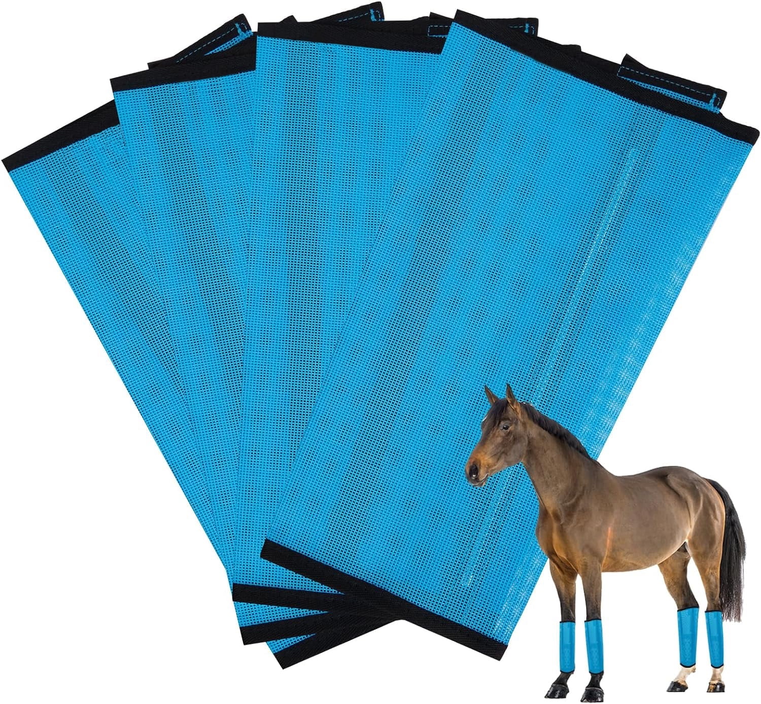 BOZHOU Fly Boots for Horses set of 4 - Pony Fly Boots - Breathable Mesh ...