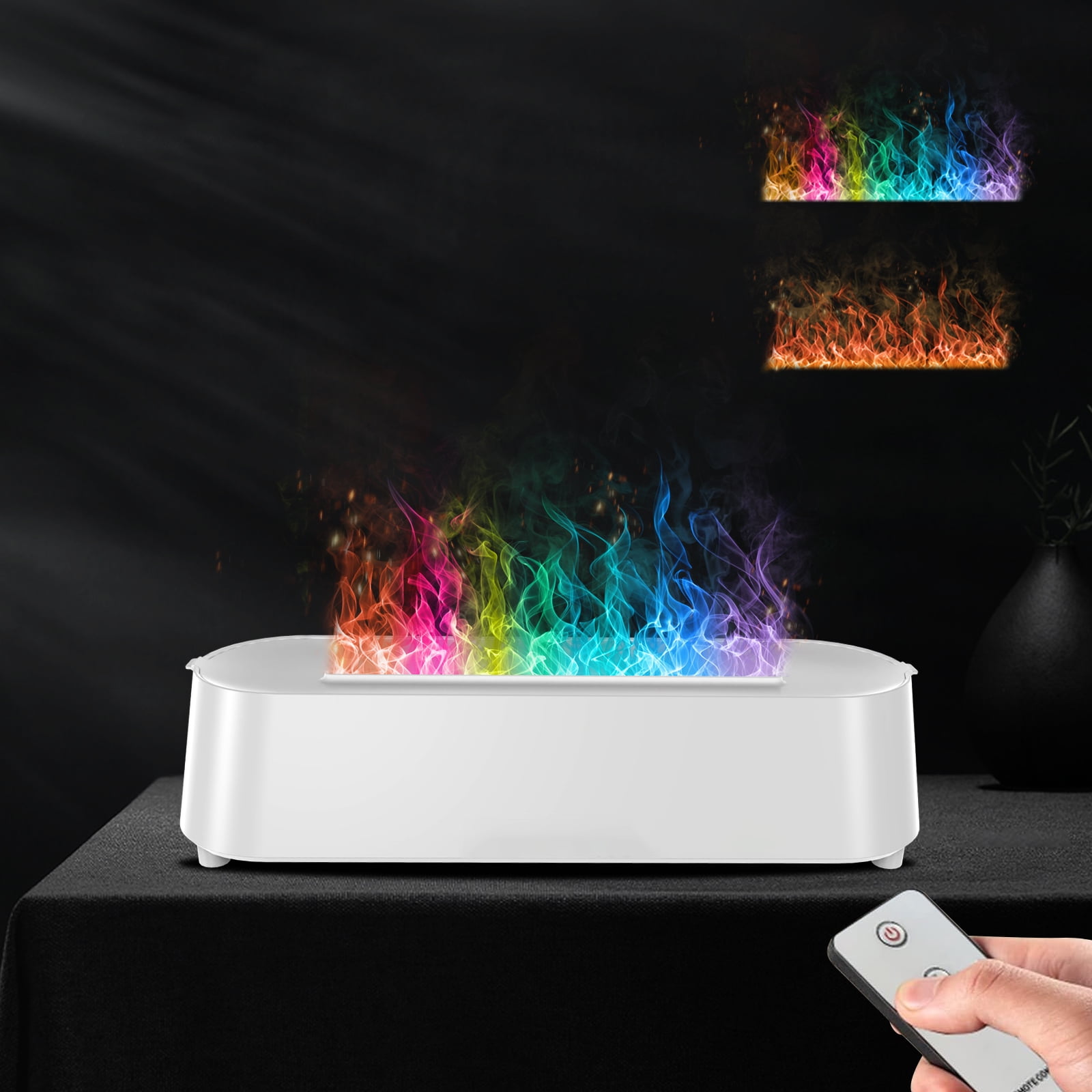 BOZLUN Colorful Flame Fire Diffuser Humidifier with Remote Control ...