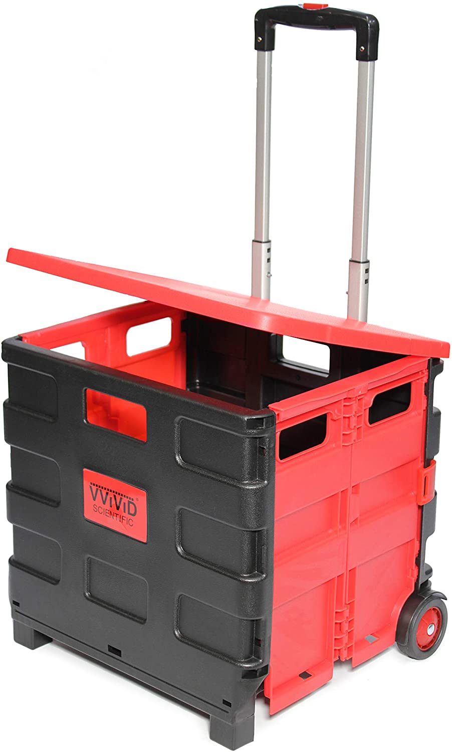 BOZO FLDCRT30KG Small Two-Wheeled Folding Plastic Universal Utility ...