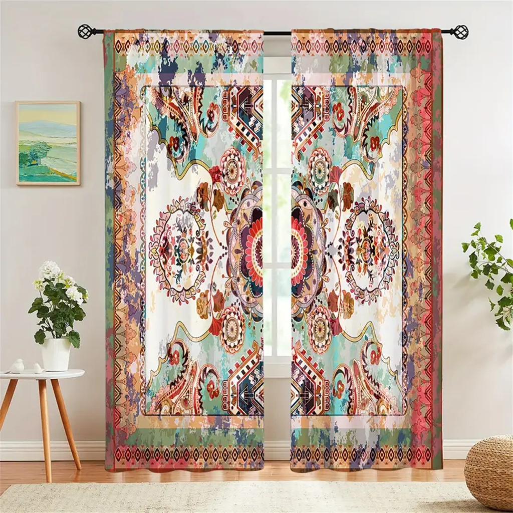 BOho 3D Printing Curtain Adult Essential Bedroom Curtain Living Room ...
