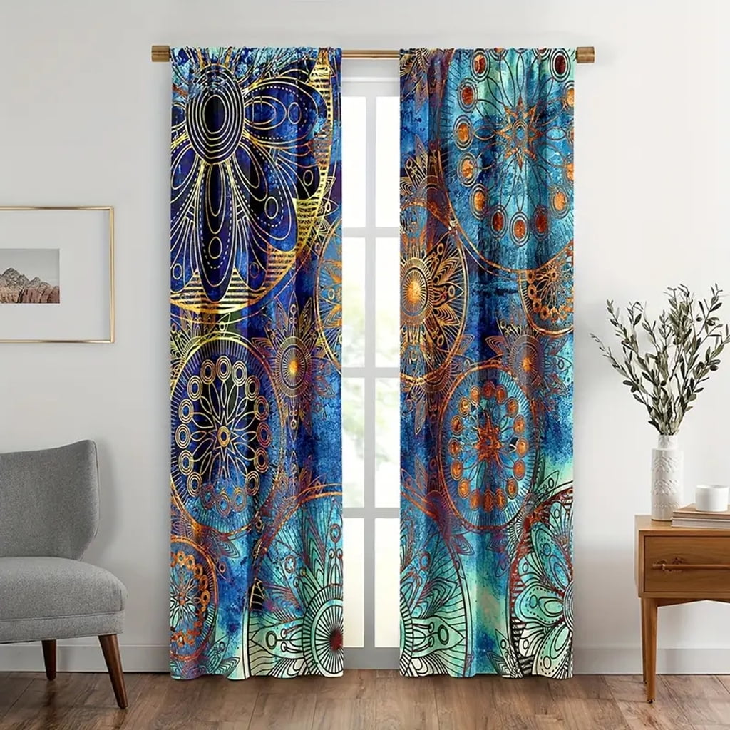 BOho 3D Printing Curtain Adult Essential Bedroom Curtain Living Room ...