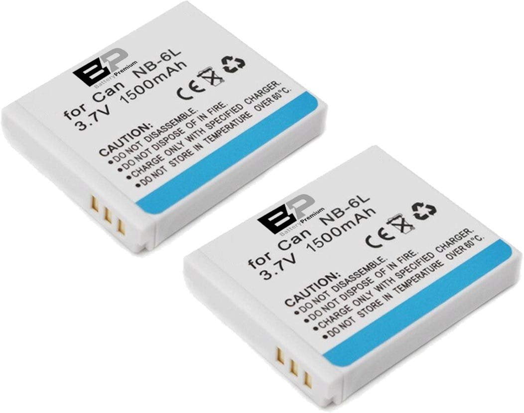 BP 2-Pack NB-6L Batteries for Canon NB-6L, NB-6LH for PowerShot D30 ...