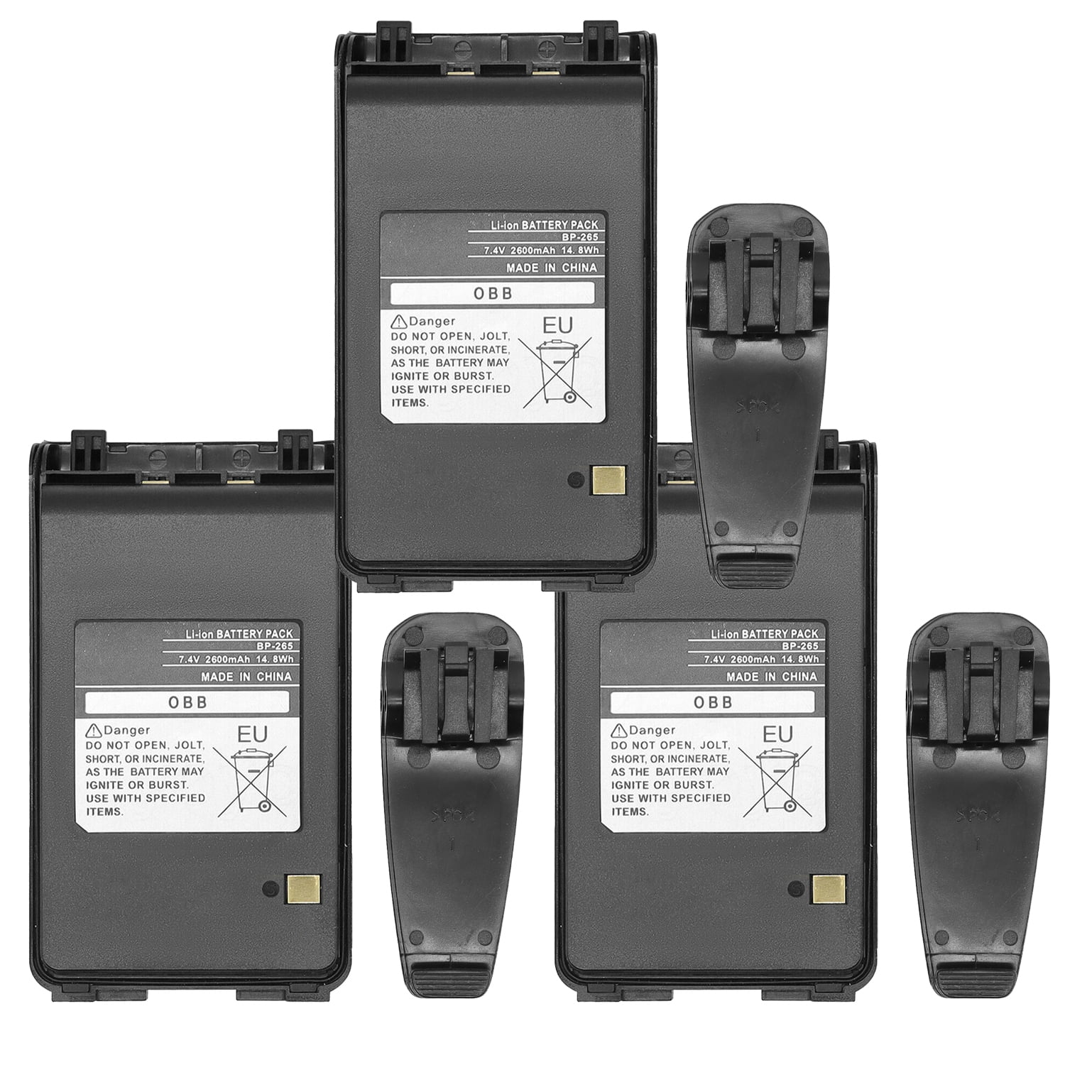 BP-265 Li-Ion Battery For ICOM Radio IC-F3001 IC-F4001 IC-F3101D + Belt ...