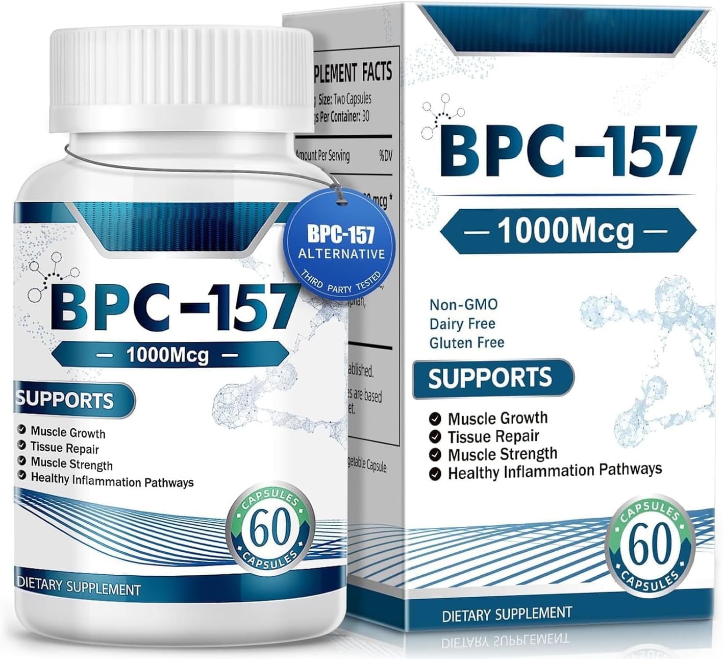 BP‘C 157 Caps - 1000mcg, BP’C 157, BP‘C 157 Peptide Caps, Non-GMO, Dairy Free, Gluten Free - 60 ...