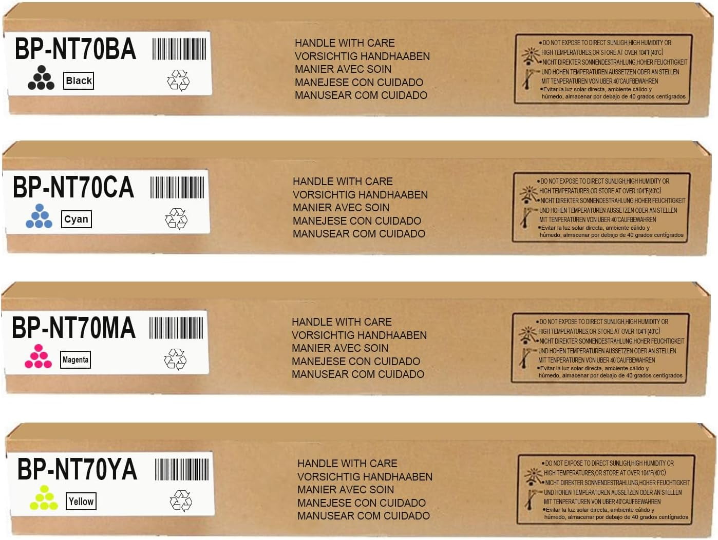 BP-NT70 BP-NT70BA BP-NT70CA BP-NT70MA BP-NT70YA Toner Cartridge Works for Sharp BP-50C26 BP ...