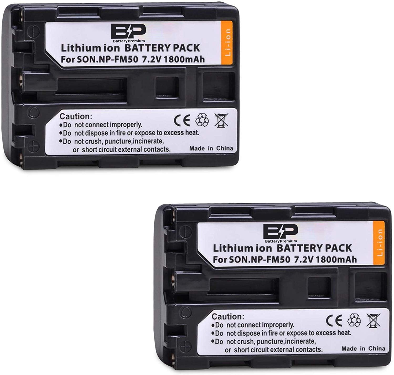 BP Replacement 2 Pack Batteries for Sony NP-FM50 & Handycam DCR-TRV380, DSR-PDX10 HVL-ML20M HVR ...