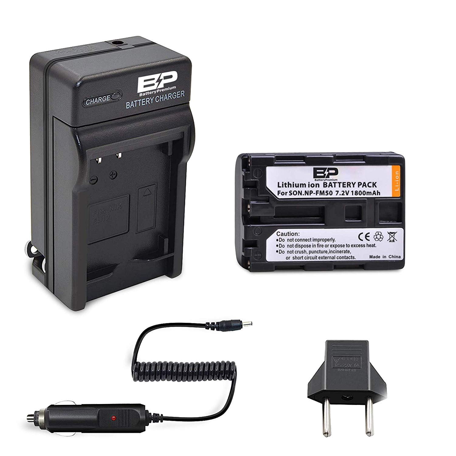 BP Replacement Battery and Charger for Sony NP-FM50 & Handycam DCR ...