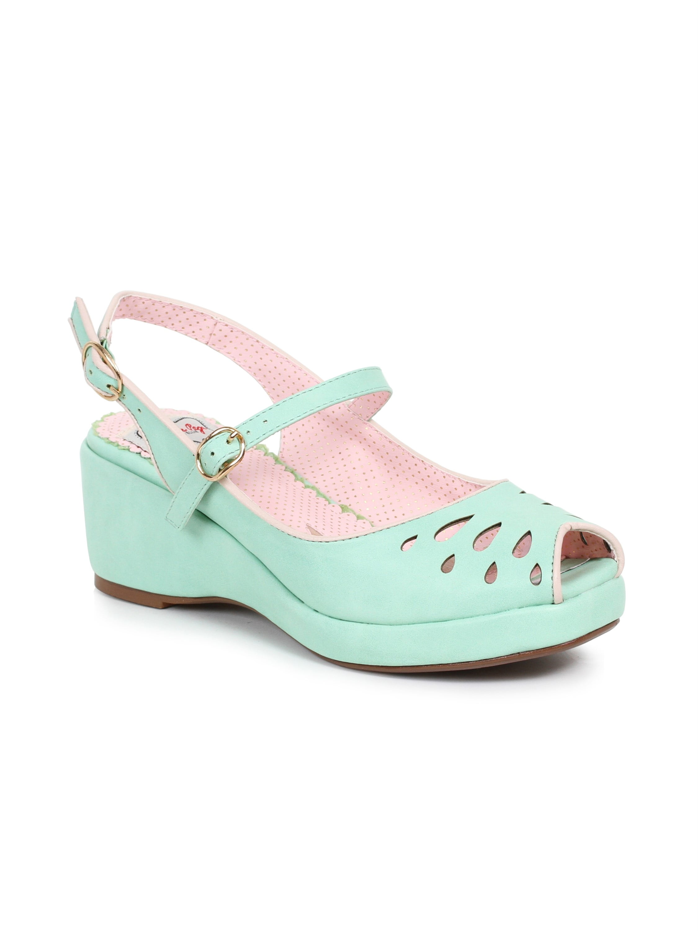 BP242-FAYE, Peep Toe Sling Back Wedge Shoes - Walmart.com