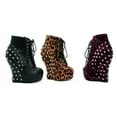 BP588-BELLADONA, Curve Wedge Spiked Ankle Bootie - Walmart.com