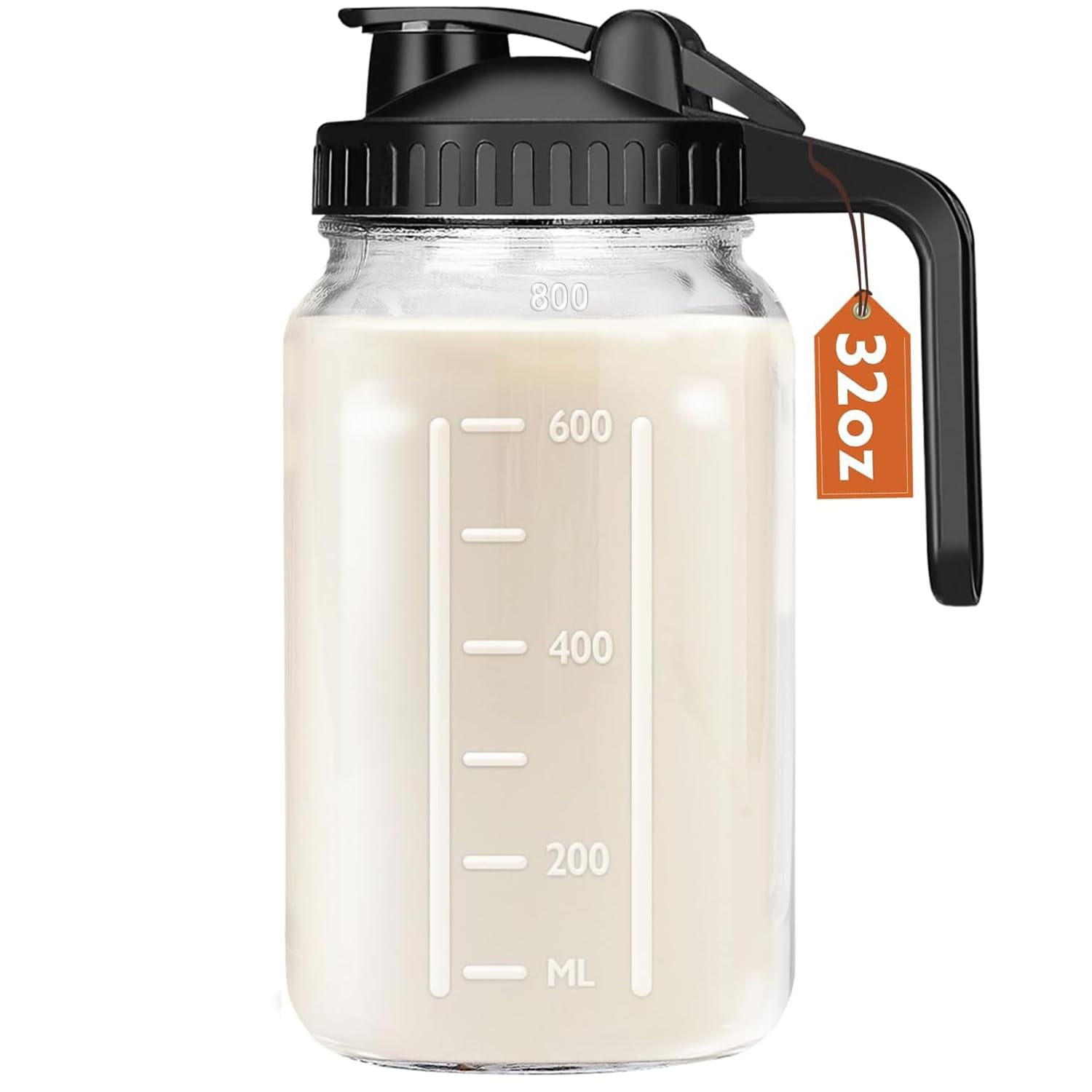 BPA Free 32 Ounce Breast Milk Storage Pitcher, Wide Mouth Mason Jar ...