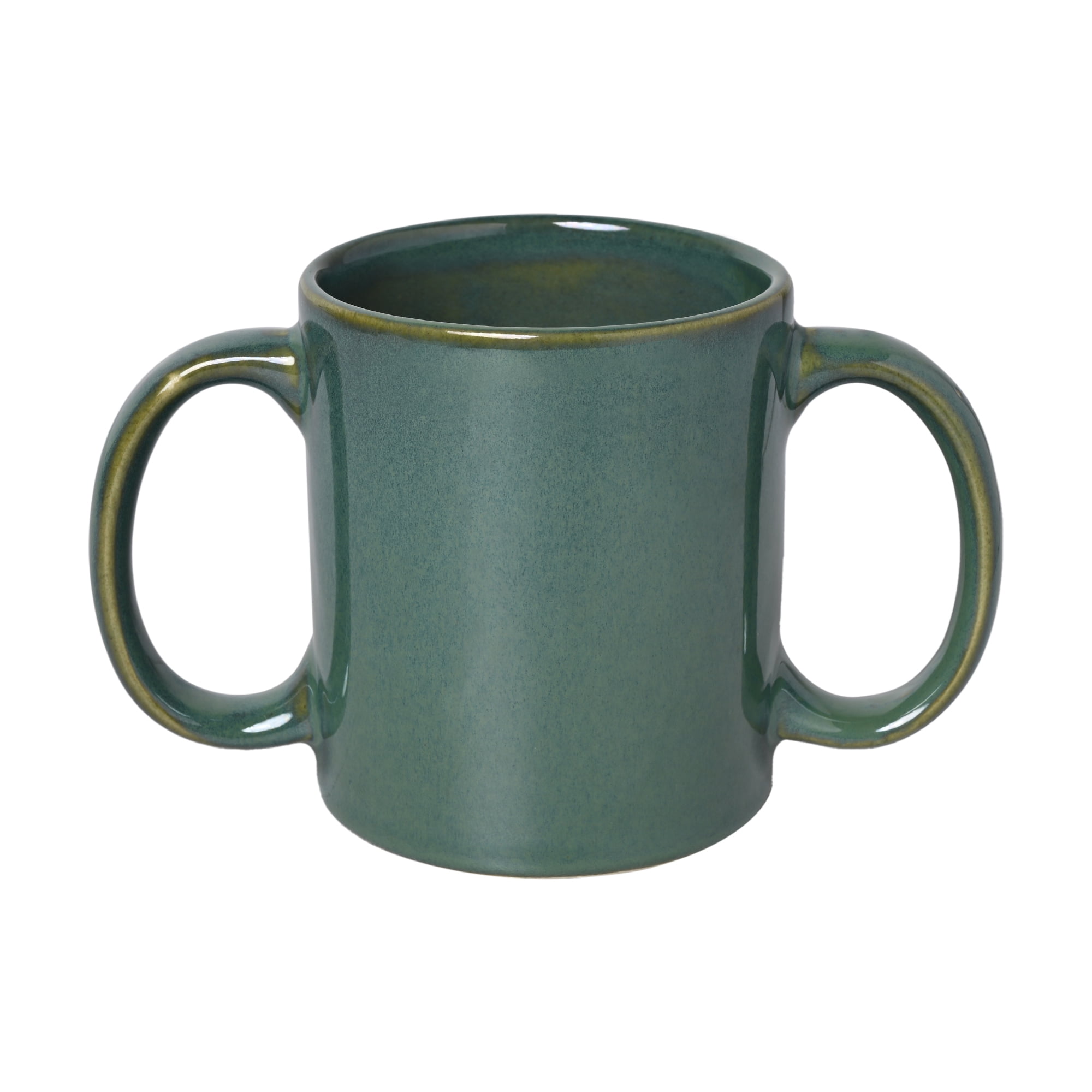 Ceramic Dual Handle Mug for Secure Hold and to Aid Tremors, 11.83 US fl ...
