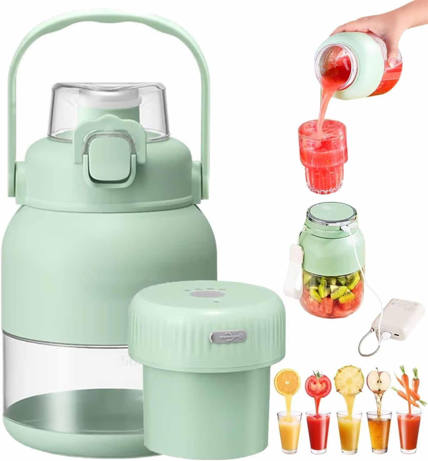 BPA-Free Electric Citrus Juicer 17 Oz, Straw, Two Lids, Portable Small ...