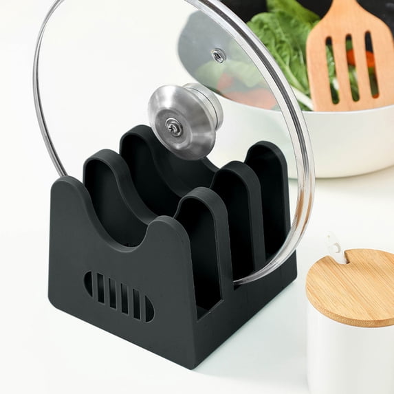 BPA-Free Plastic Foldable Pot Lid Rack | Kitchen Countertop Drainer ...
