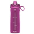 BPA-Free Pogo Plastic Water Bottle with Soft Straw, Fuchsia, 18 oz ...