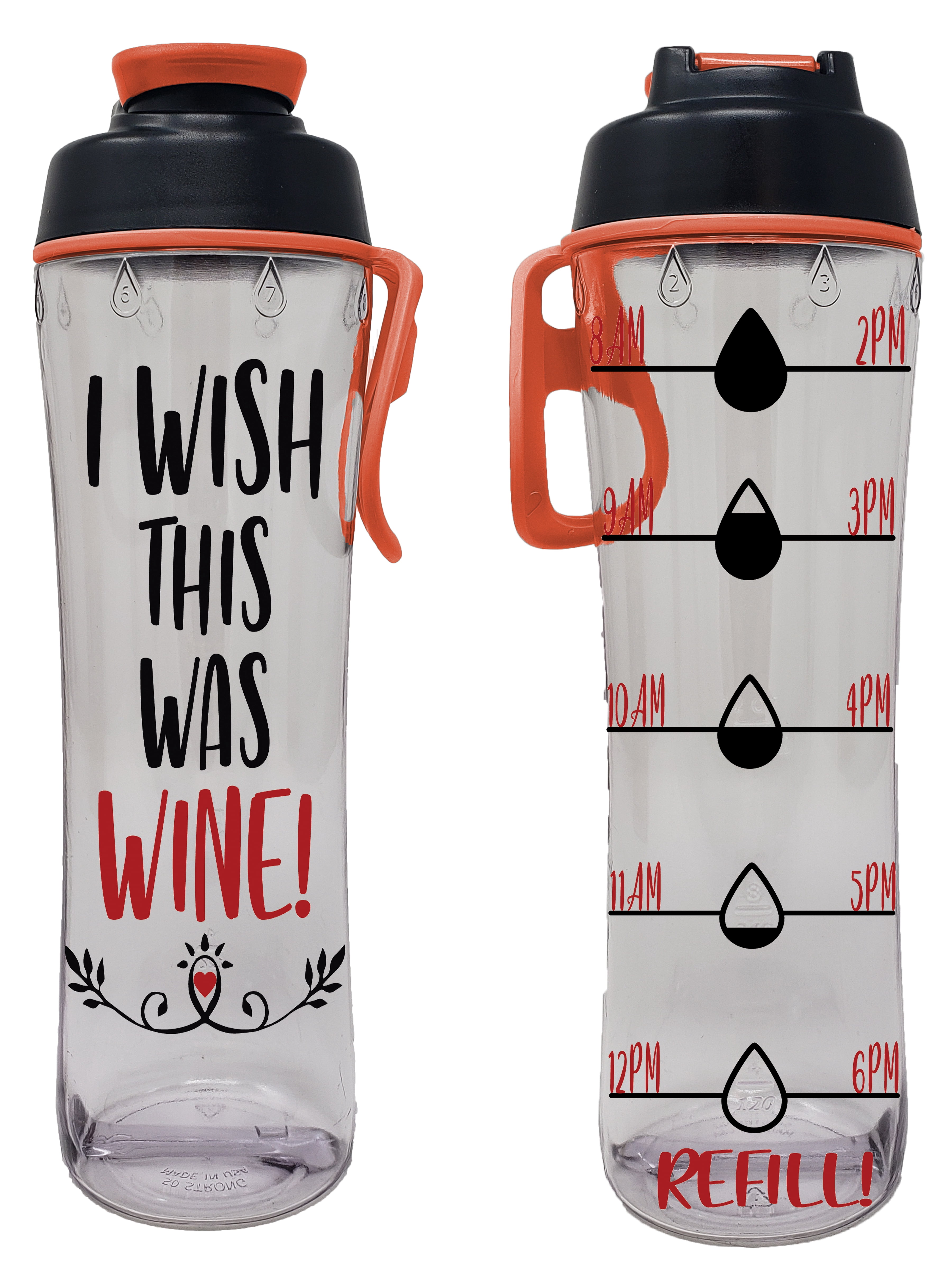 BPA Free Reusable Water Bottle with Time Marker - Motivational Fitness ...