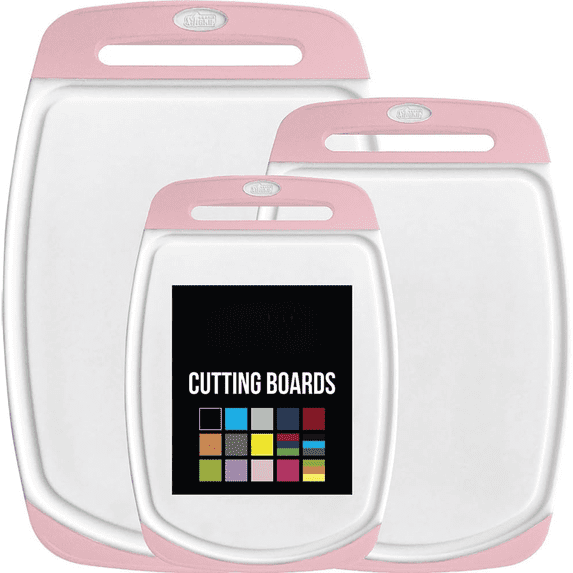 BPA-Free Reversible Kitchen Cutting Board Set of 3, US Designed ...