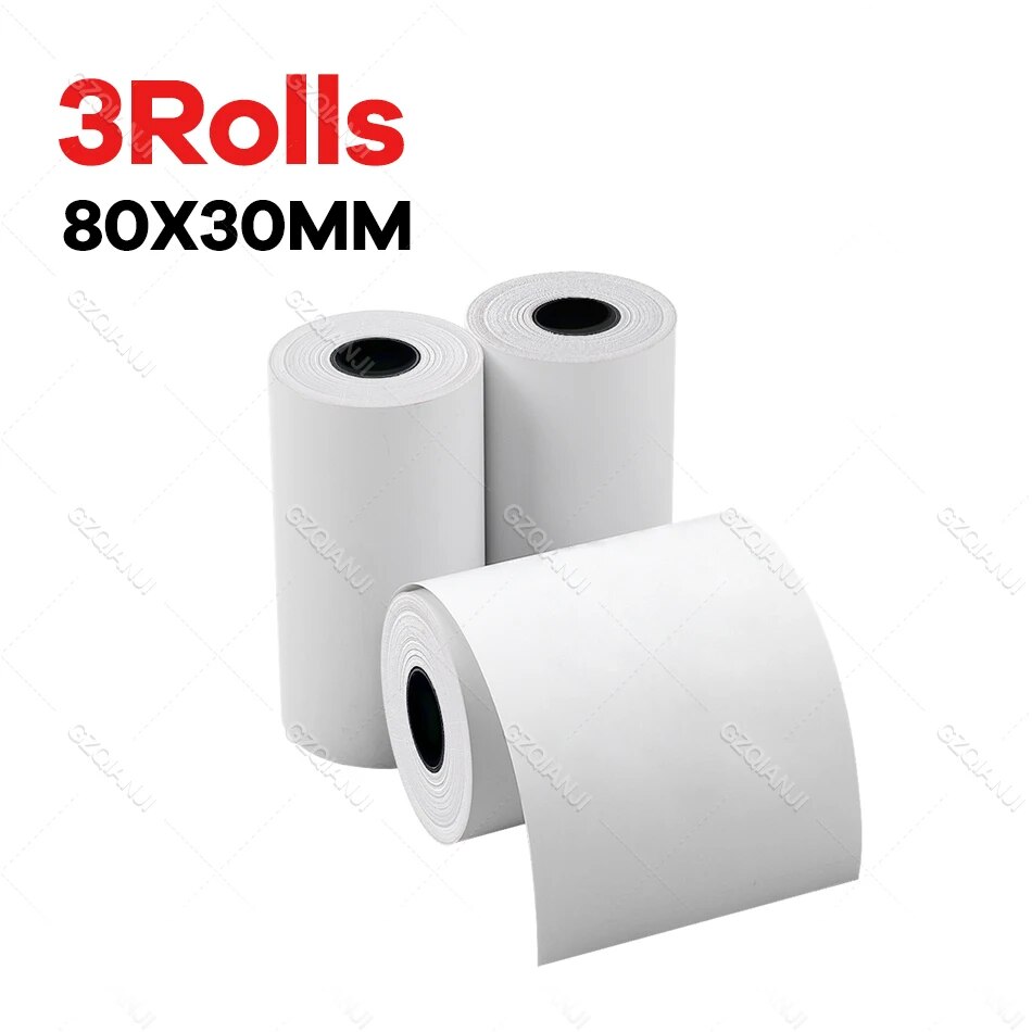 BPA free 80*30mm 40mm Thermal Receipt Paper for All Mini 3 inch Inkless ...