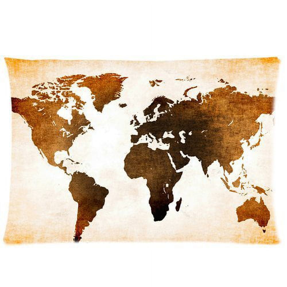 BPBOP Abstract Torn World Map Texture Pillow Cases 20x30 inches Two ...