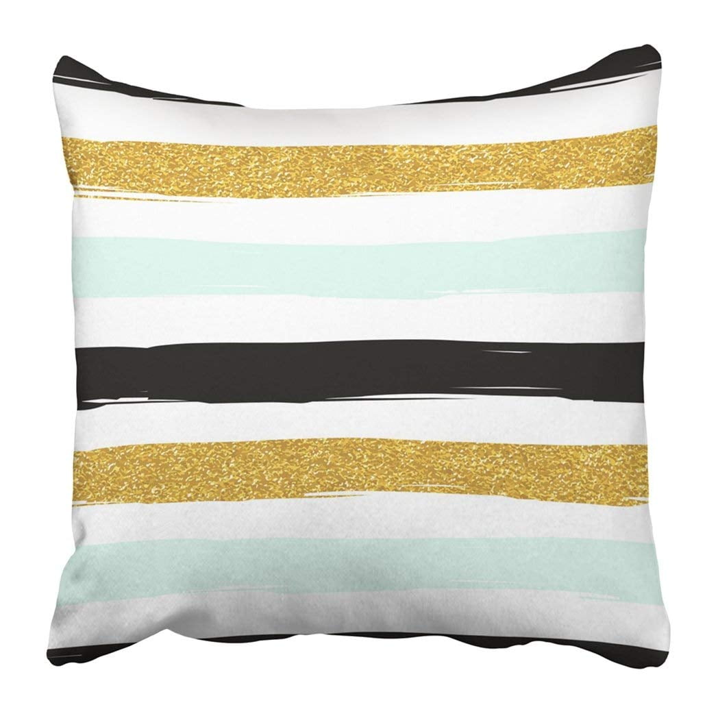 BPBOP Colorful Watercolor Striped Gold Blue Mint White And Black Modern ...