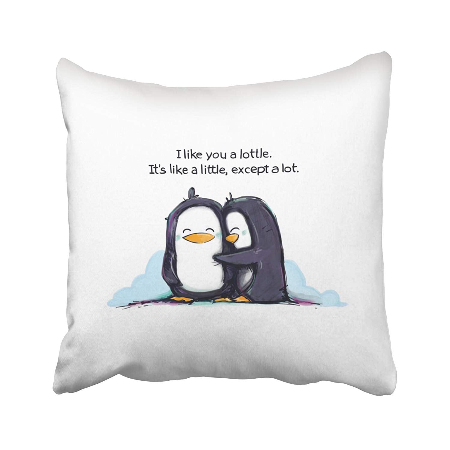 BPBOP Love I Like You A Lottle Penguins Pillowcase Pillow Cover 16x16 ...