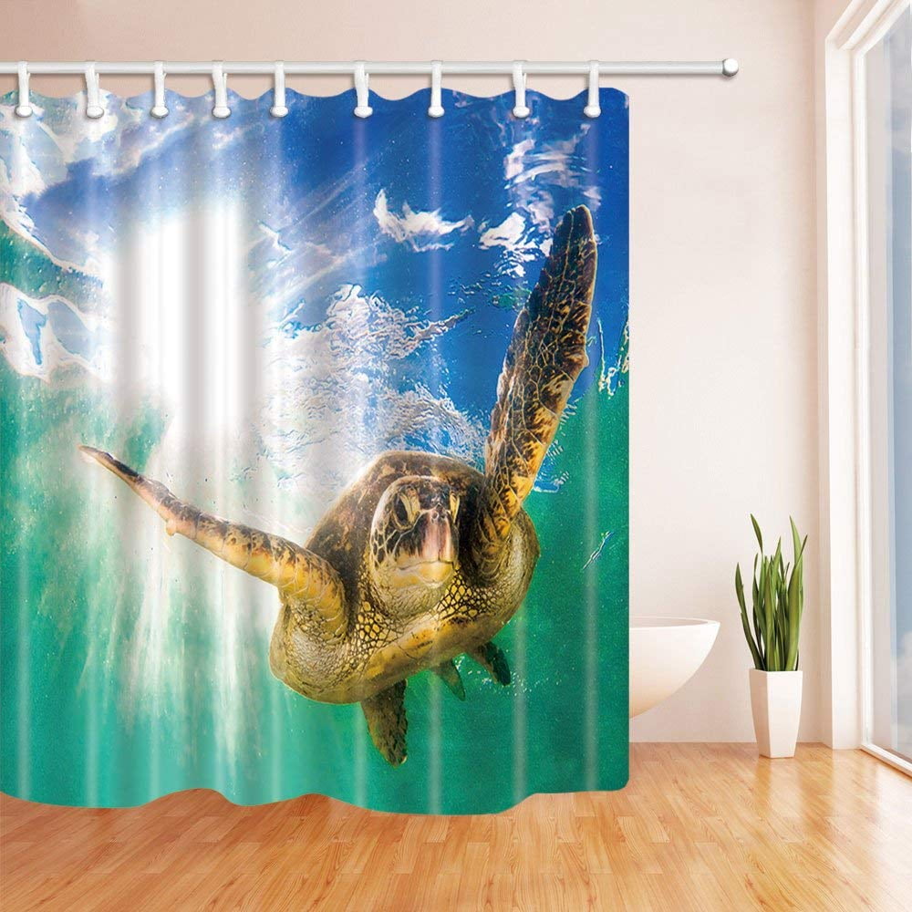 BPBOP Ocean Animal Decor Turtles under the Sunshine Polyester Fabric ...