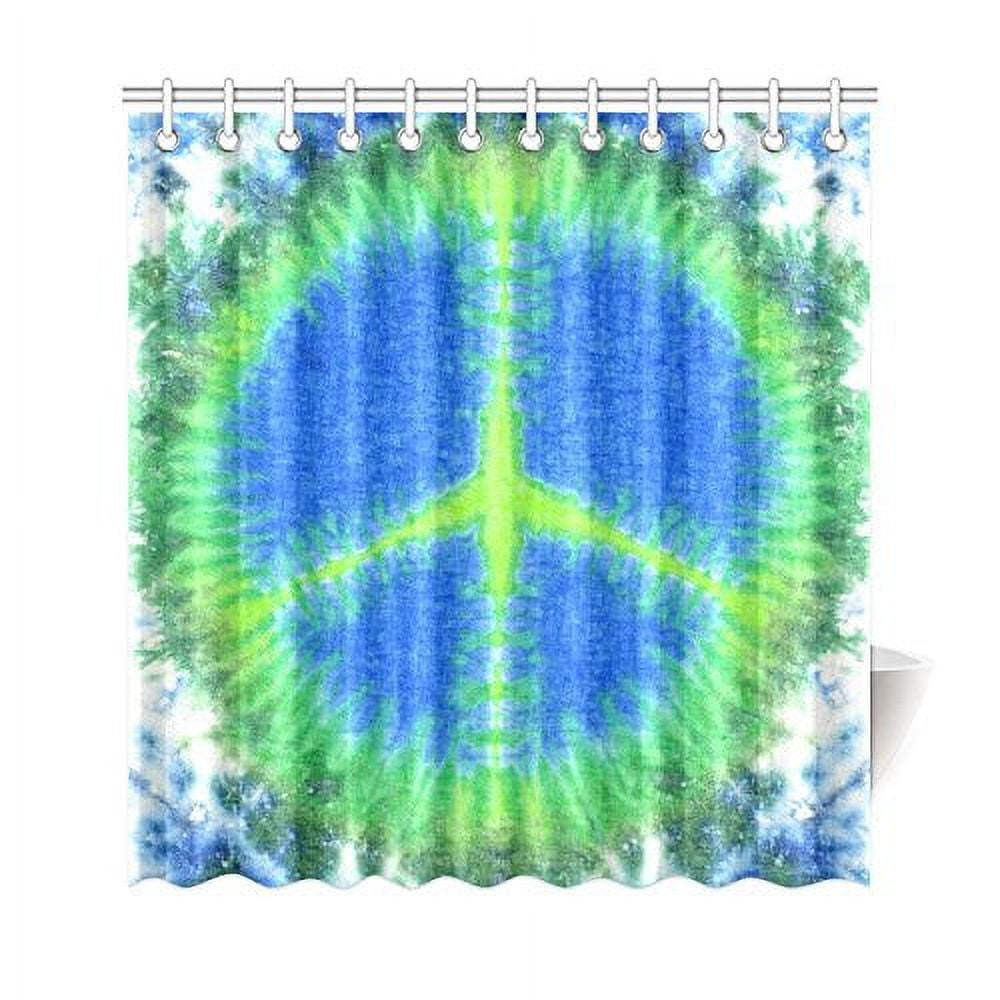 BPBOP Peace Sign Shower Curtain, Tie Dye Colorful Rainbow Polyester ...