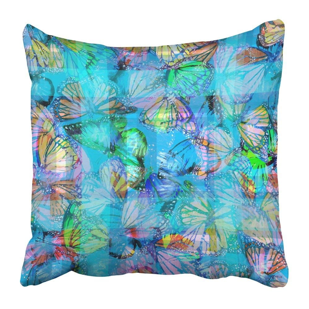 BPBOP Pink Allover Floral Checkered Butterfly on Aquarelle Beautiful ...