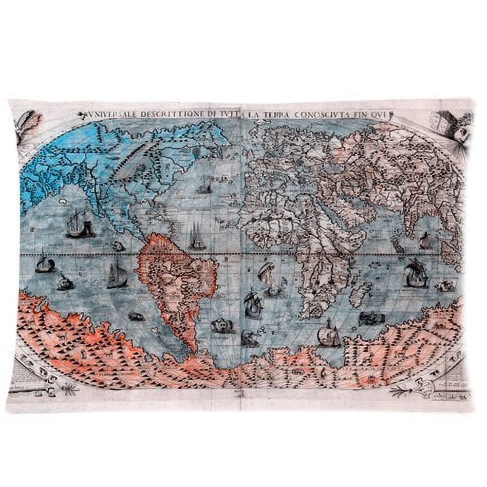 BPBOP Retro Historic Rustic World Map Cartography Pillow Cases 20x30 ...