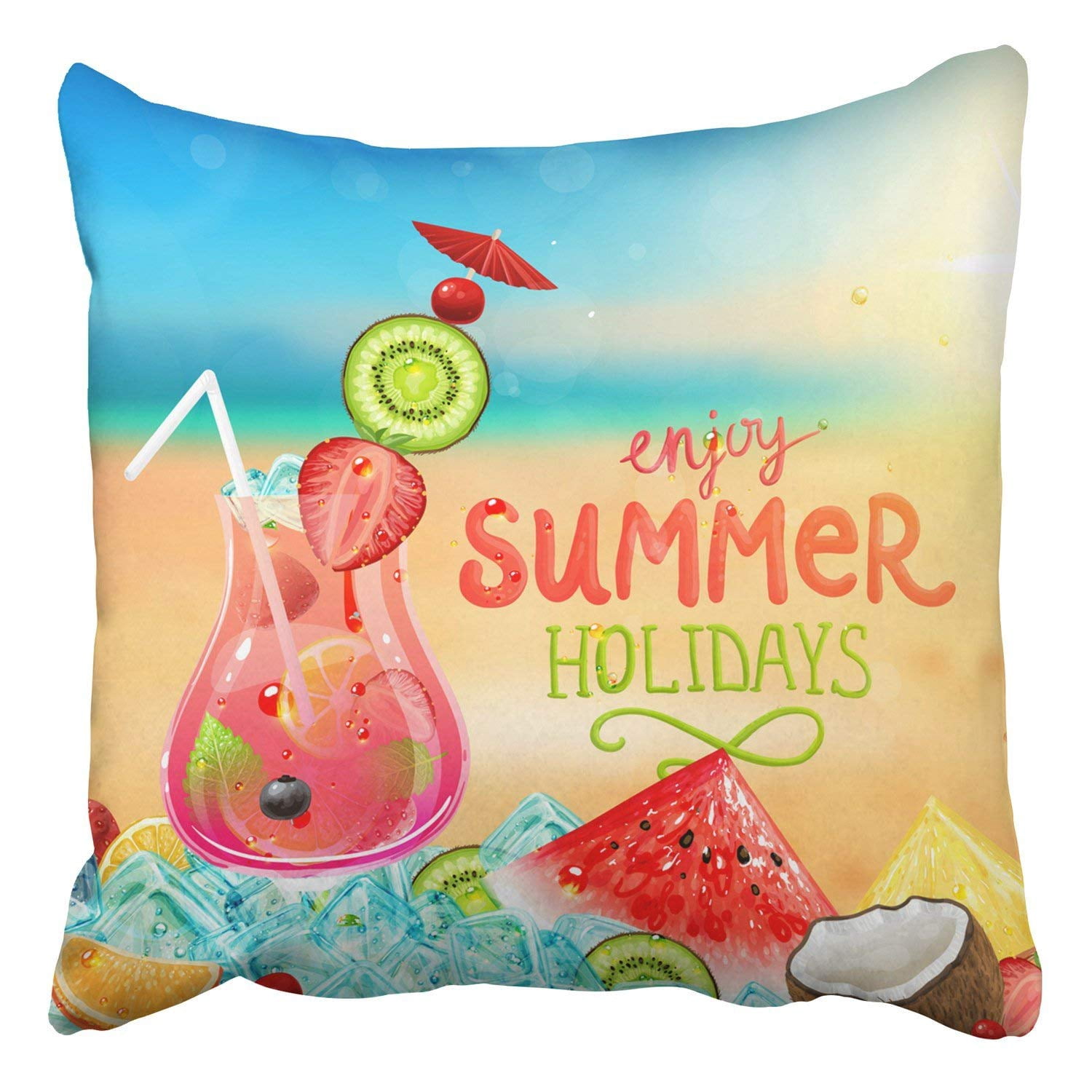 BPBOP Summer Holidays Set Cocktails Palms Sun Sky Sea Fruits Berries ...