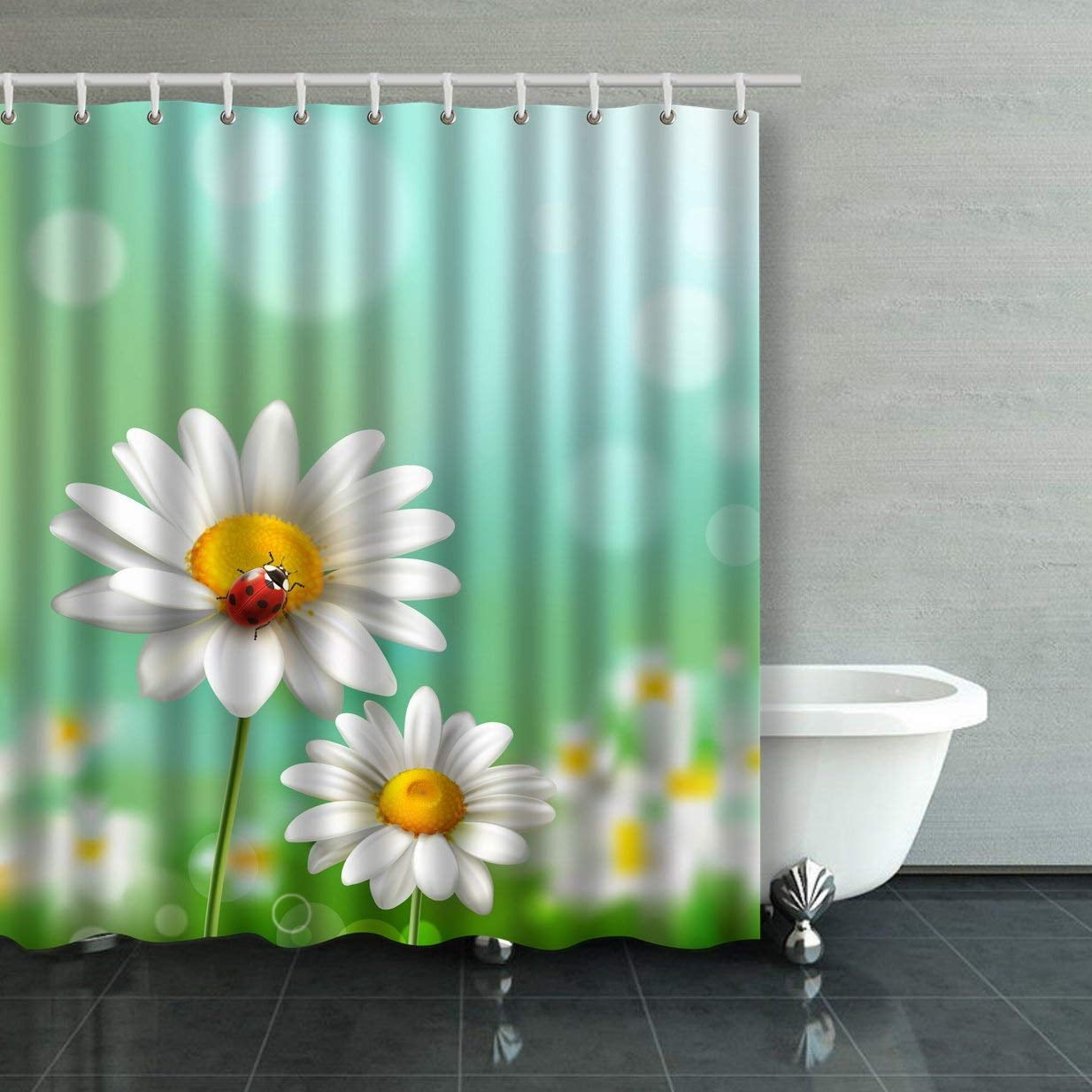 BPBOP Summer Meadow With Realistic Daisy Flower And Ladybug ...