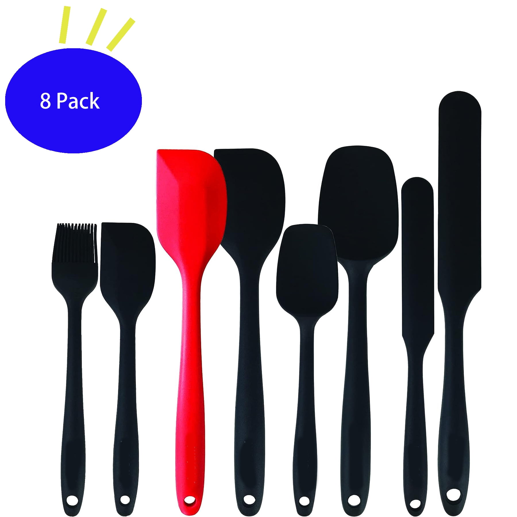 BPC Food Grade Silicone Spatula Set 8 Count - BPA Free, Heat Resistant ...