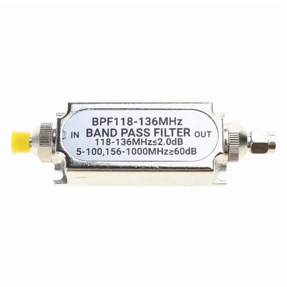 BPF118-136MHz Bandpass Filter 50ohm Band Pass Filter SMA interfaces 0 ...
