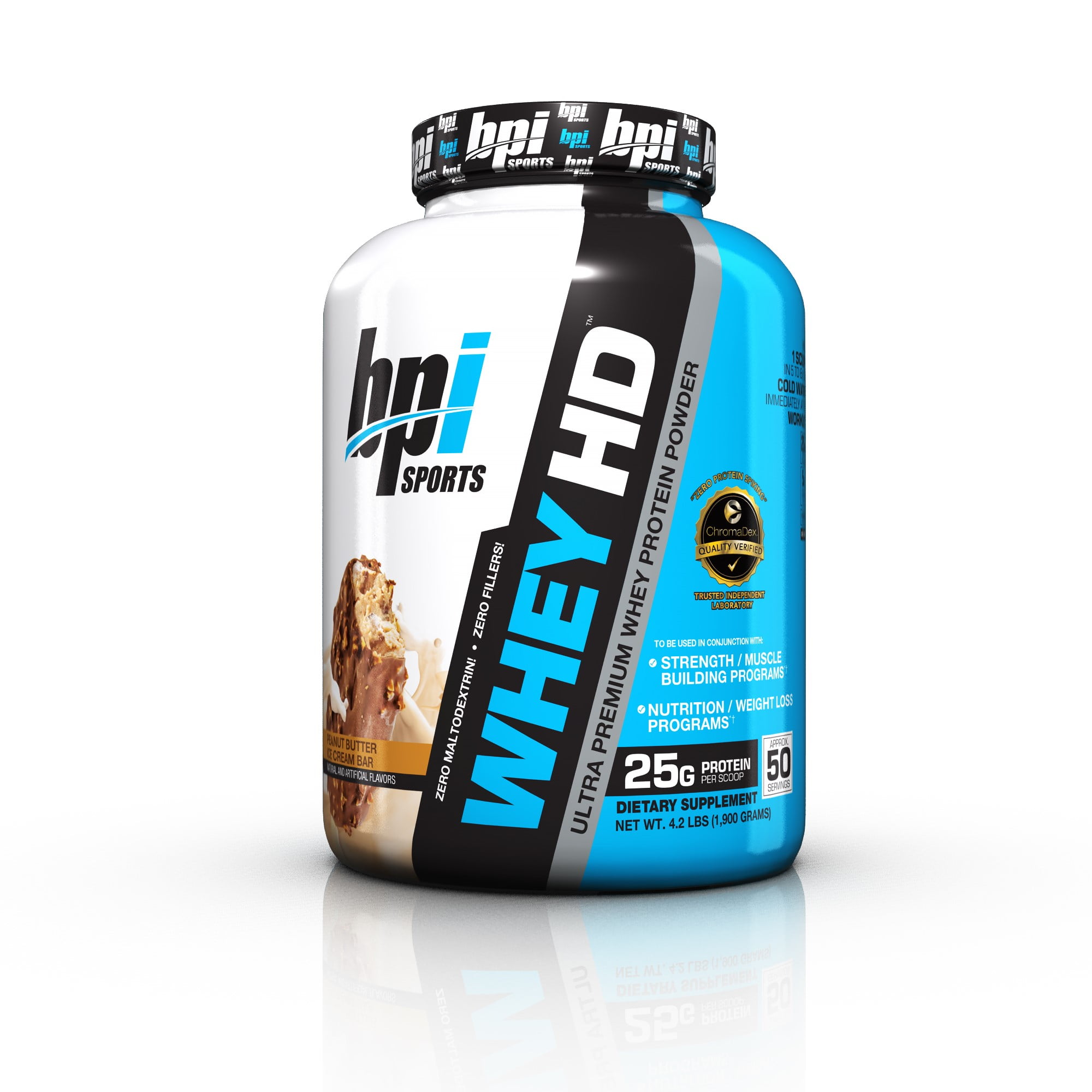 BPI Sports Whey HD Ultra Premium Protein Powder, Peanut Butter Ice ...
