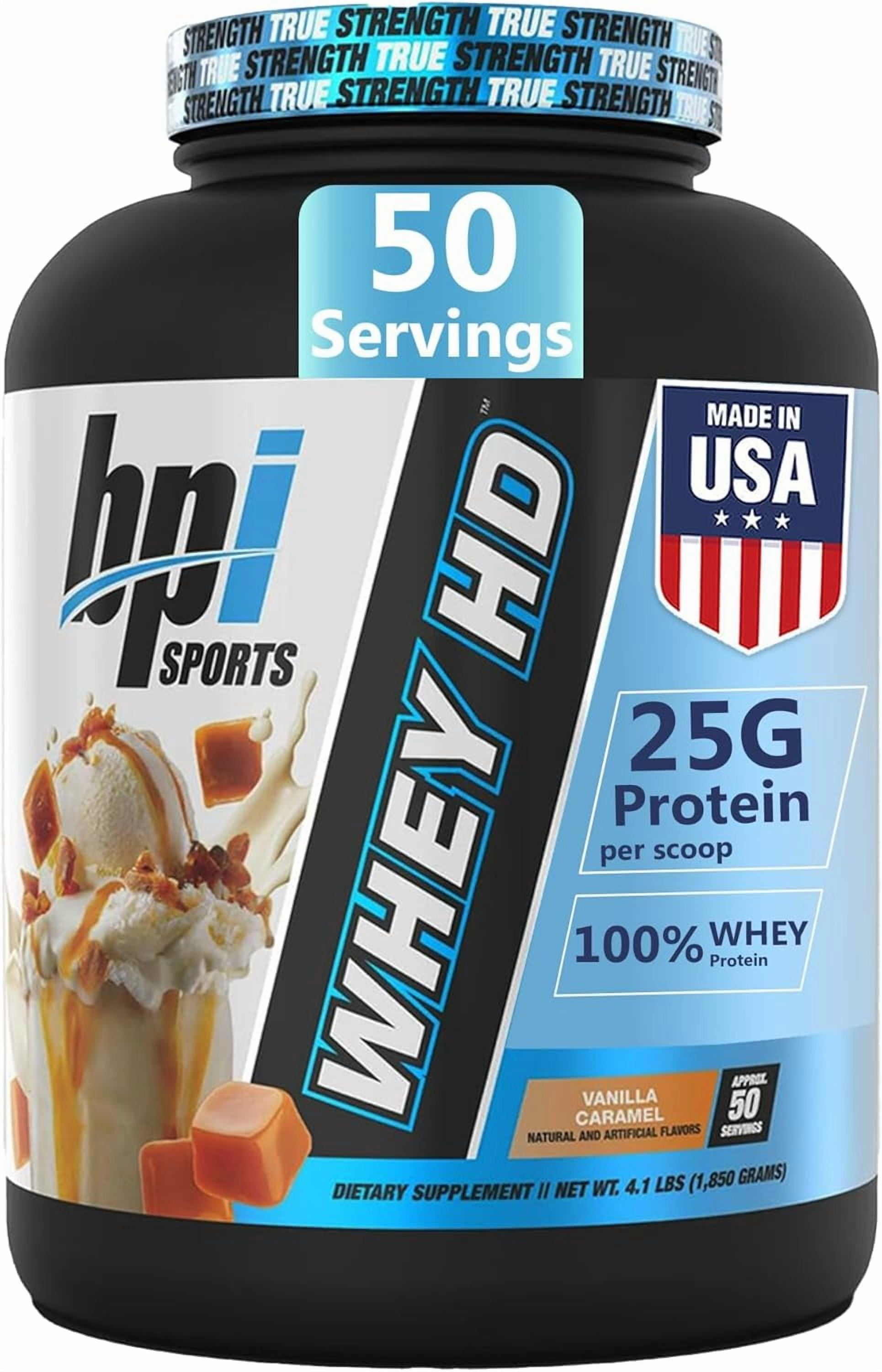BPI Sports Whey HD Ultra Premium Protein Powder, Rapid Digesting ...