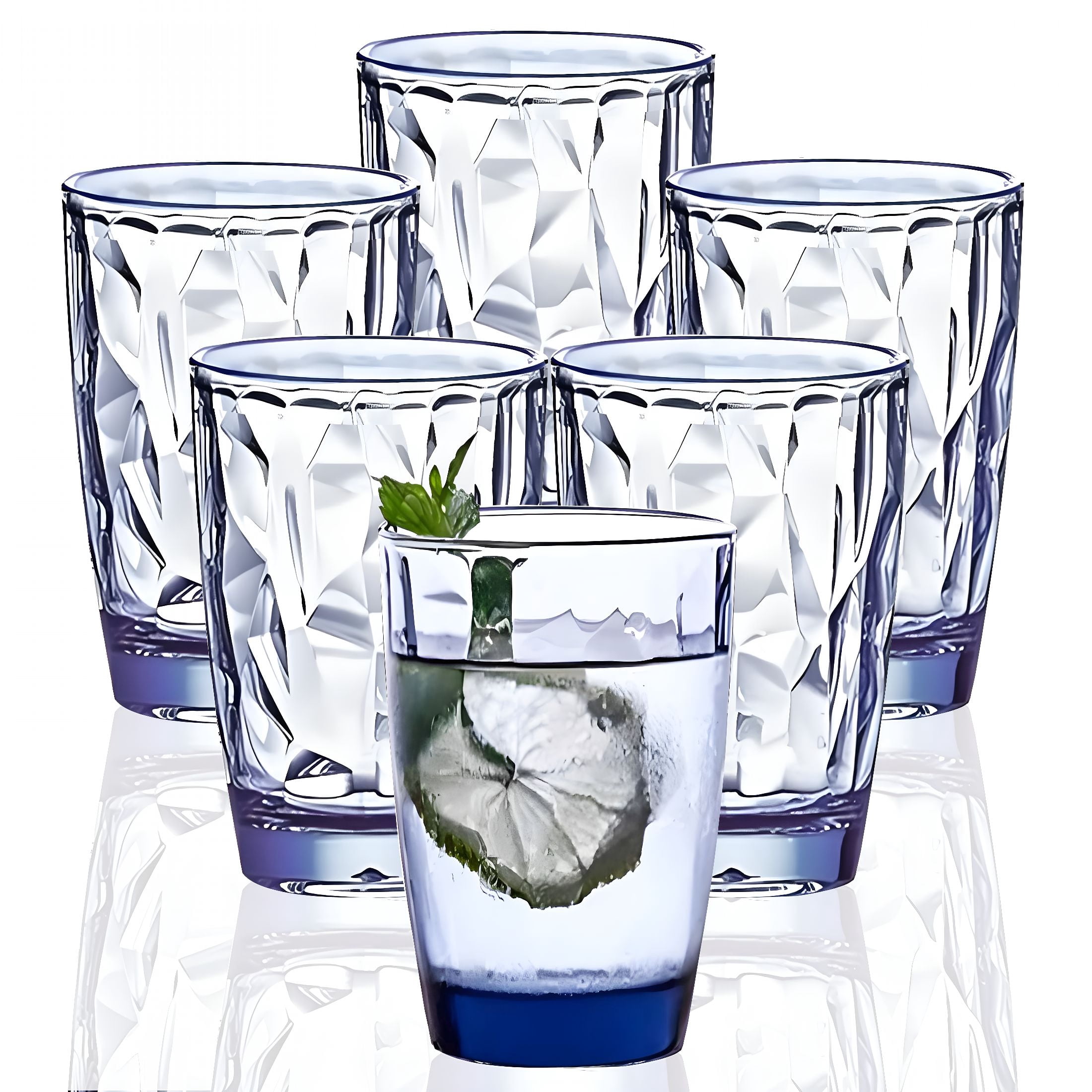 BPPEG 10 oz Unbreakable Plastic Juice Glasses (Set of 6) Unbreakable ...