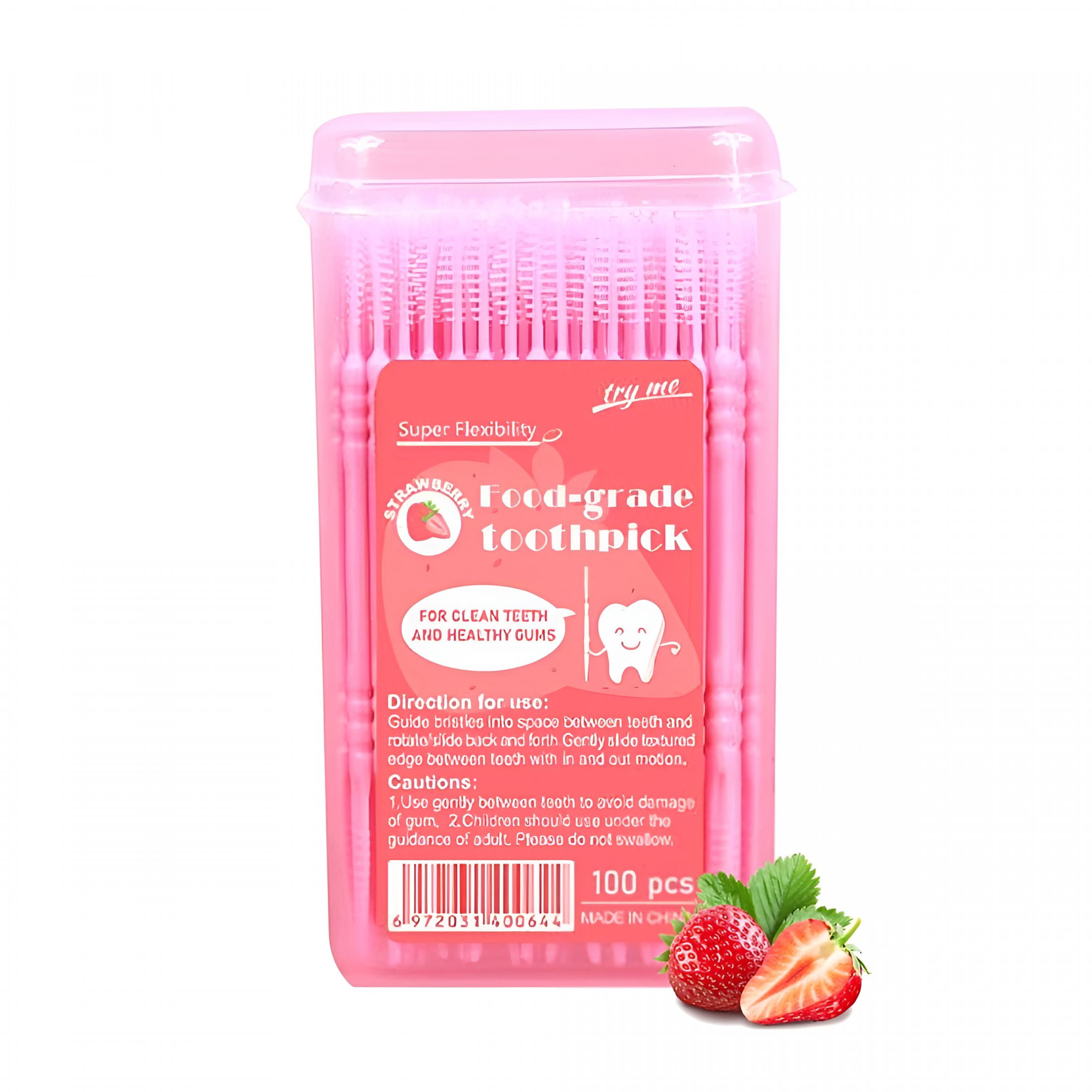 BPPEG 100-Piece Flavored Toothpicks with 2-Tip Design - Soft Bristle ...