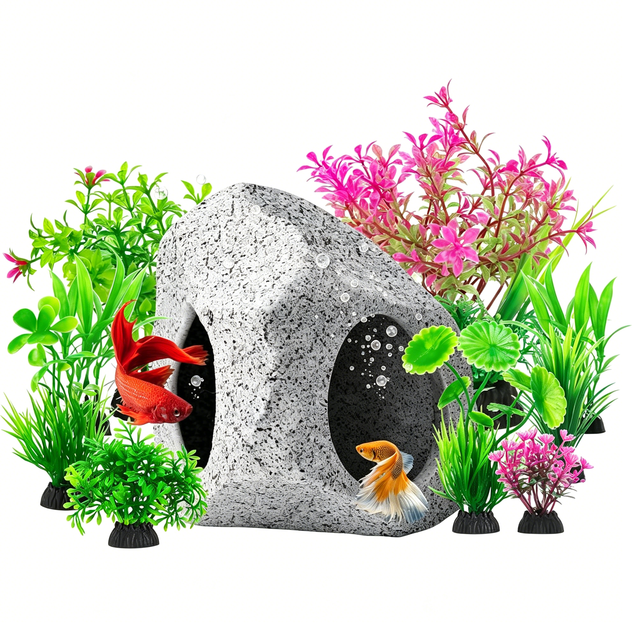 BPPEG 10Pcs Aquarium Hideaway Rock Cave Fish Tank Decorations quarium ...