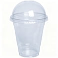 BPPEG 12 Oz Clear Plastic Cups with Dome Lids,Disposable Drinking Cups ...