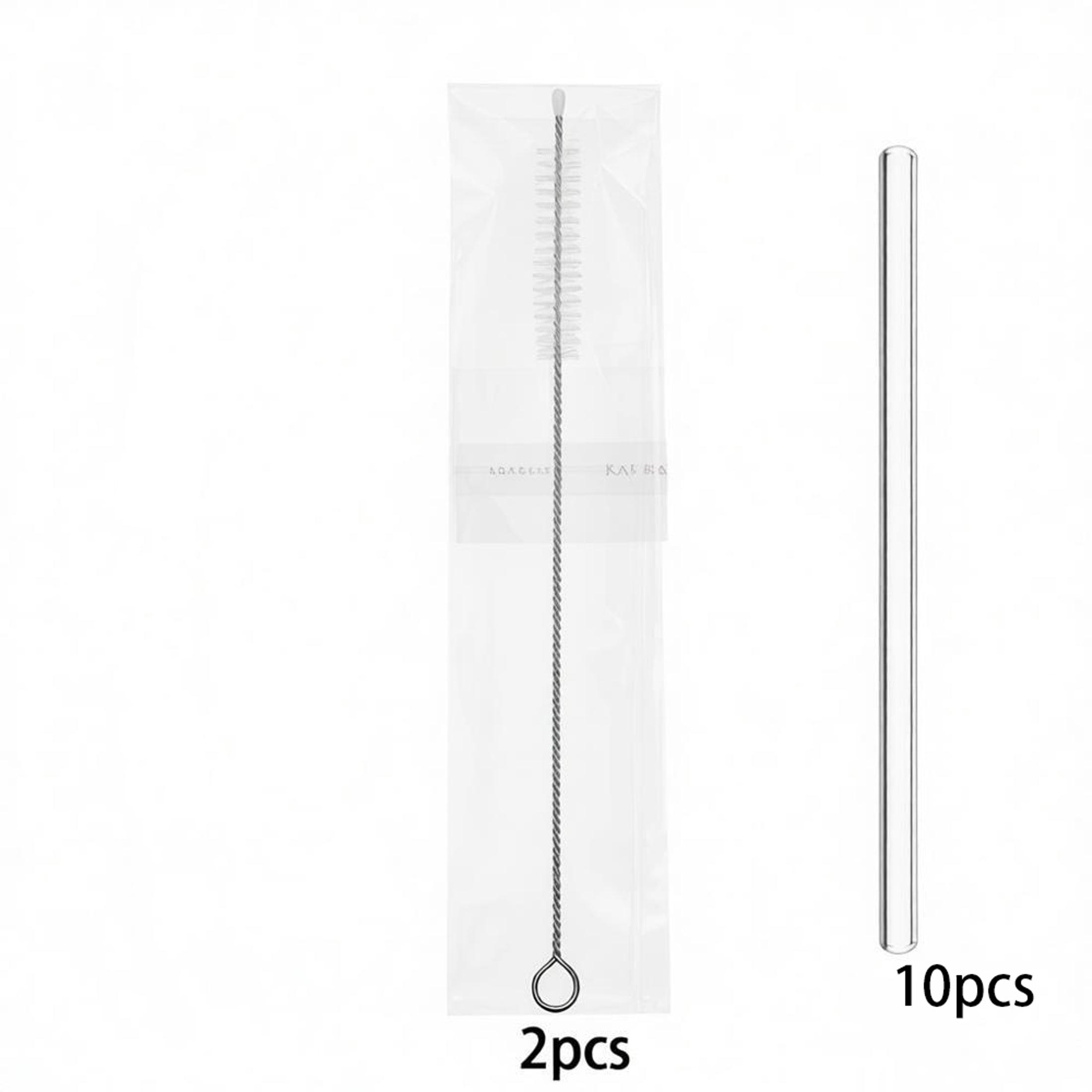 BPPEG 12 Reusable Transparent Curved Glass Straws,10 Straight Straws+2 ...