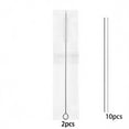 BPPEG 12 Reusable Transparent Curved Glass Straws,10 Straight Straws+2 ...