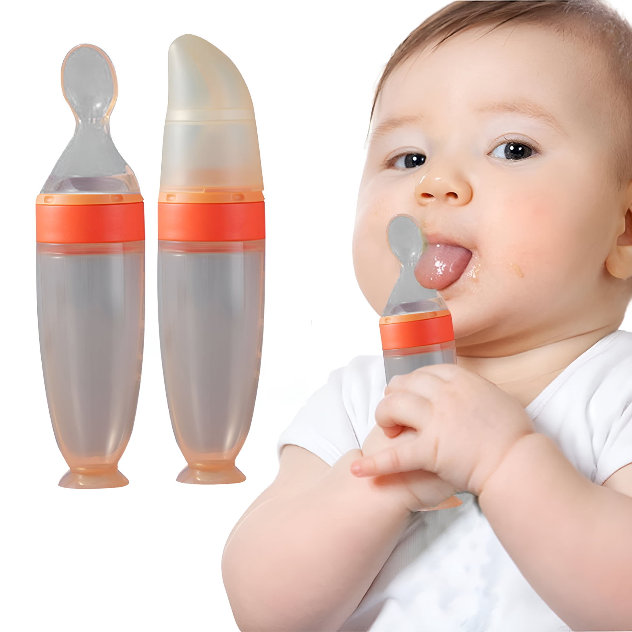 BPPEG 1X Silicone Spoon,Baby Spoons 4+ Months Baby Silicone Spoon Red ...