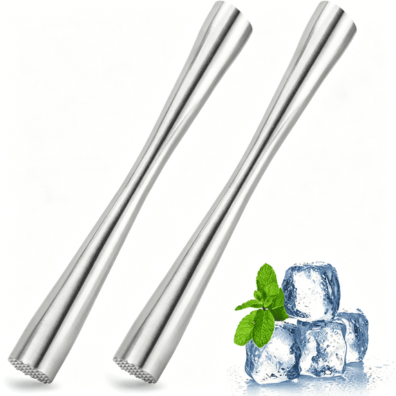 BPPEG 2 Pcs 10" Muddler for Cocktails,304 Stainless Steel Drink ...
