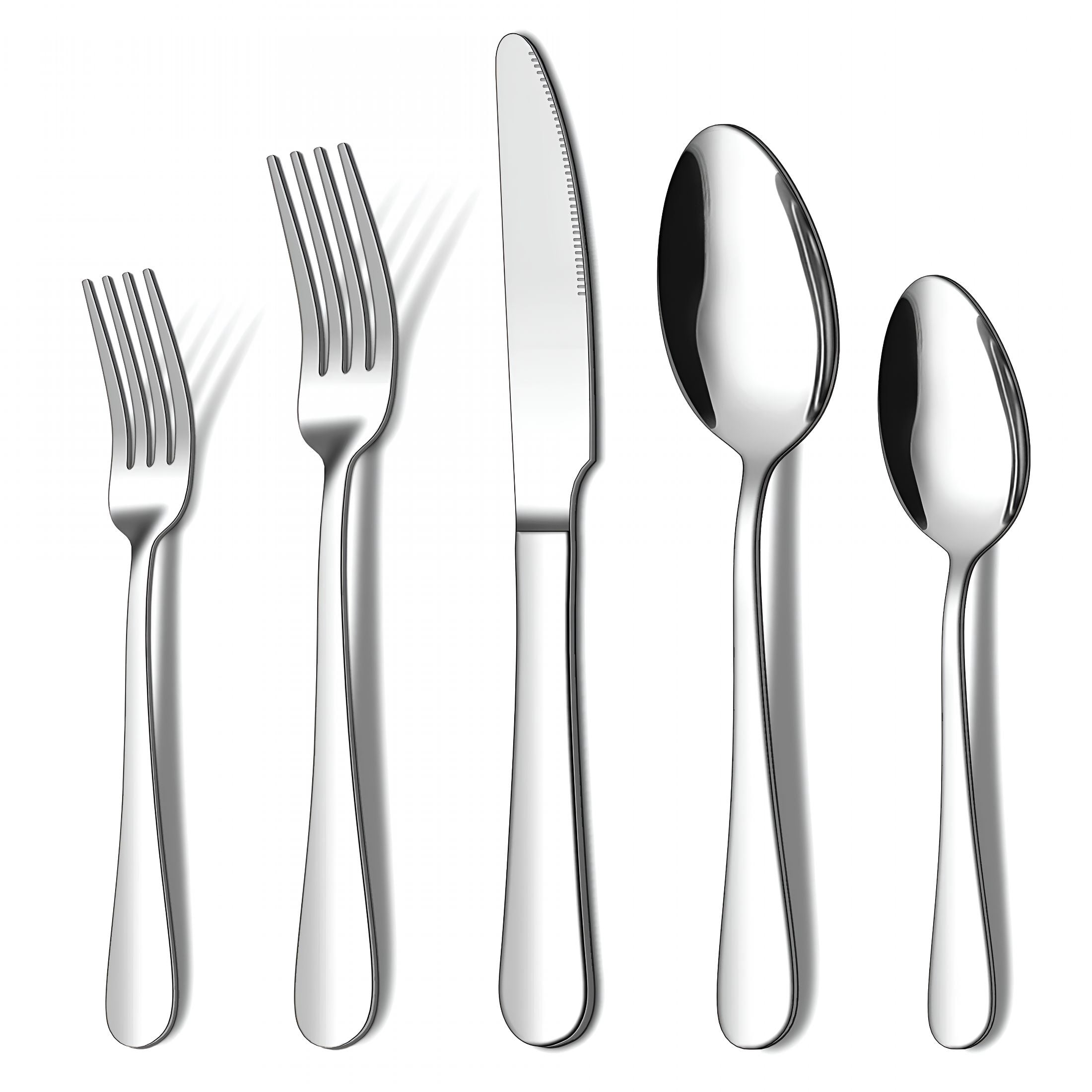 BPPEG 20 Piece Silverware Set,Stainless Steel Solid Flatware Cutlery ...