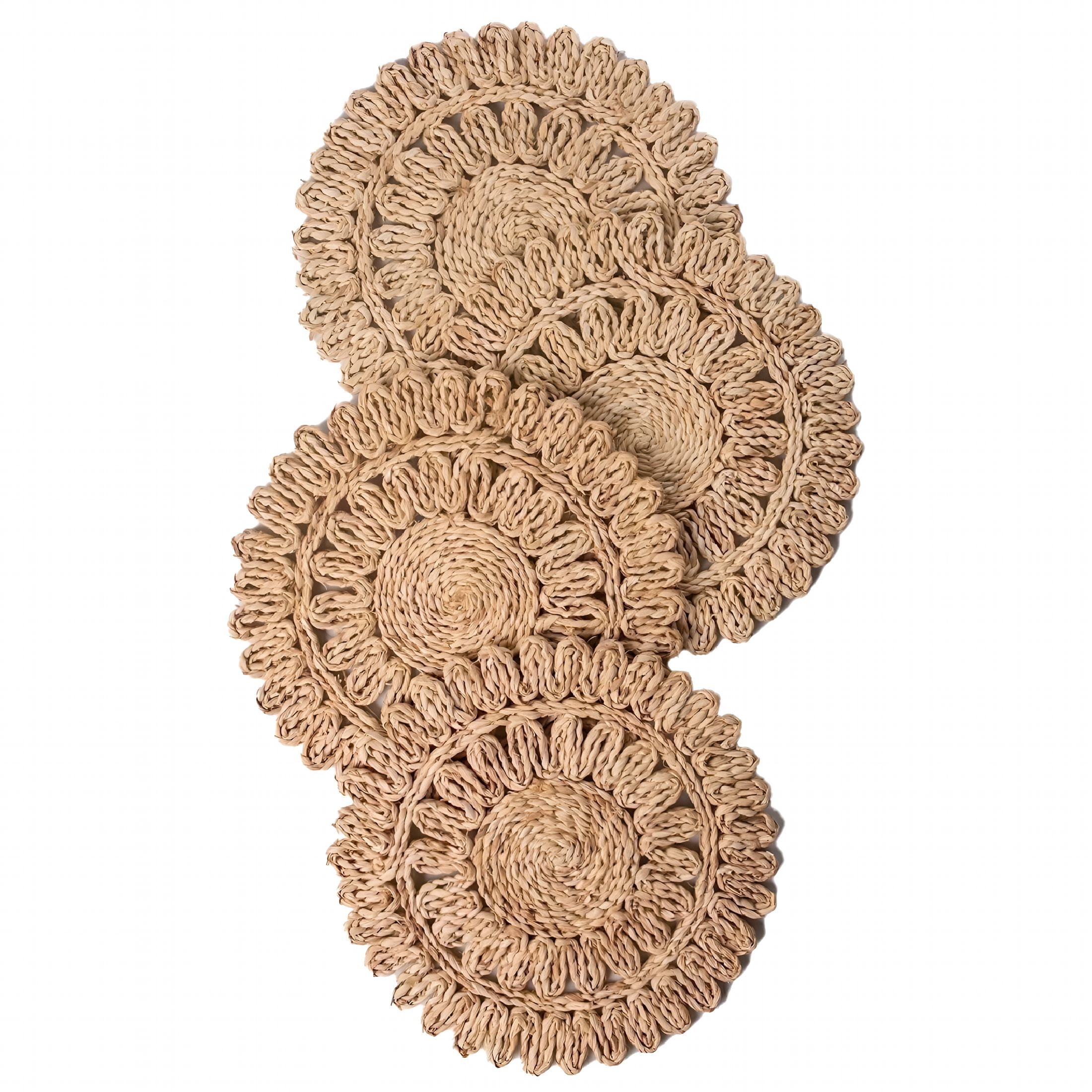 BPPEG 2026 New 13.8" Round Corn Husk Placemats Set of 4 | Boho Rattan ...